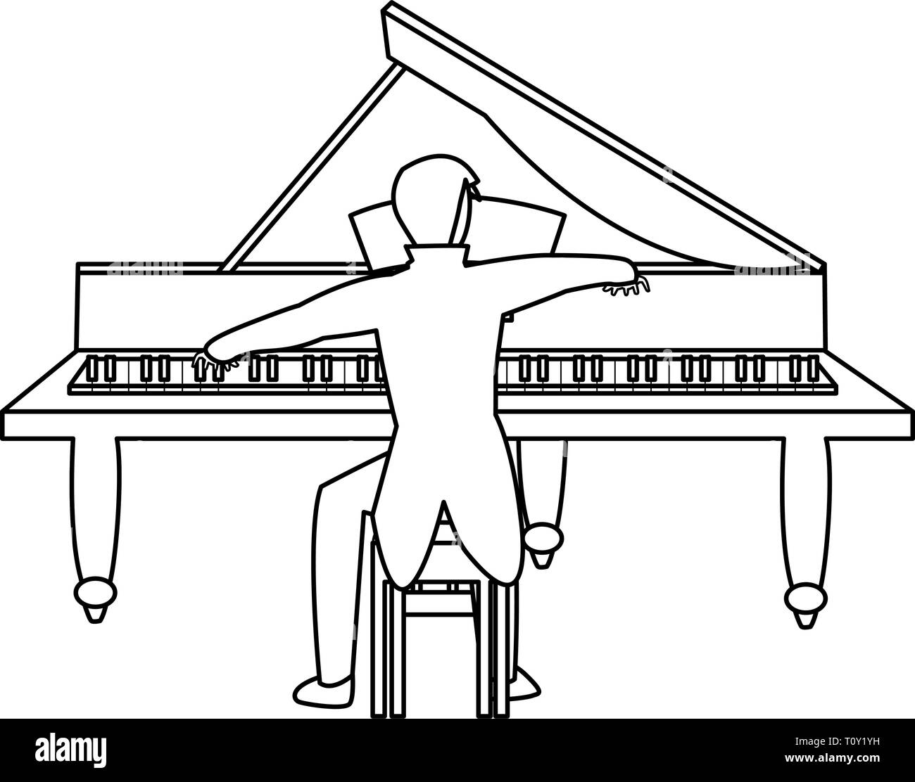 Musician playing piano artist character Stock Vector Images - Alamy