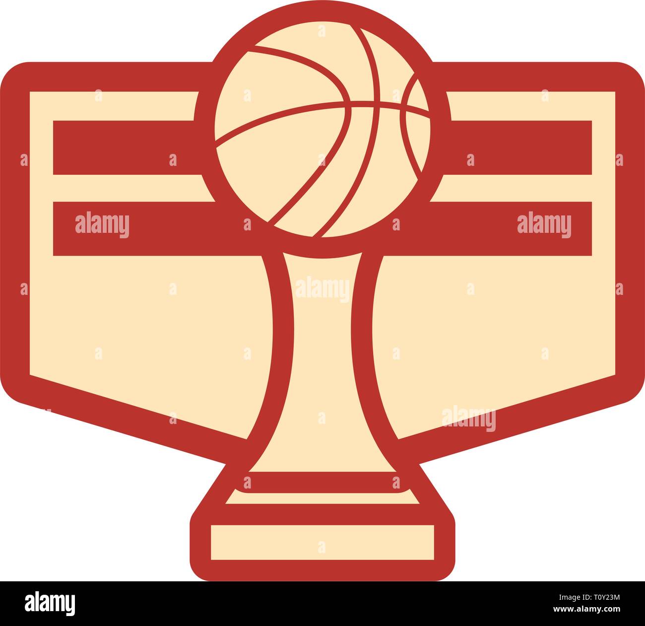 trophy ball basketball sport award vector illustration Stock Vector ...