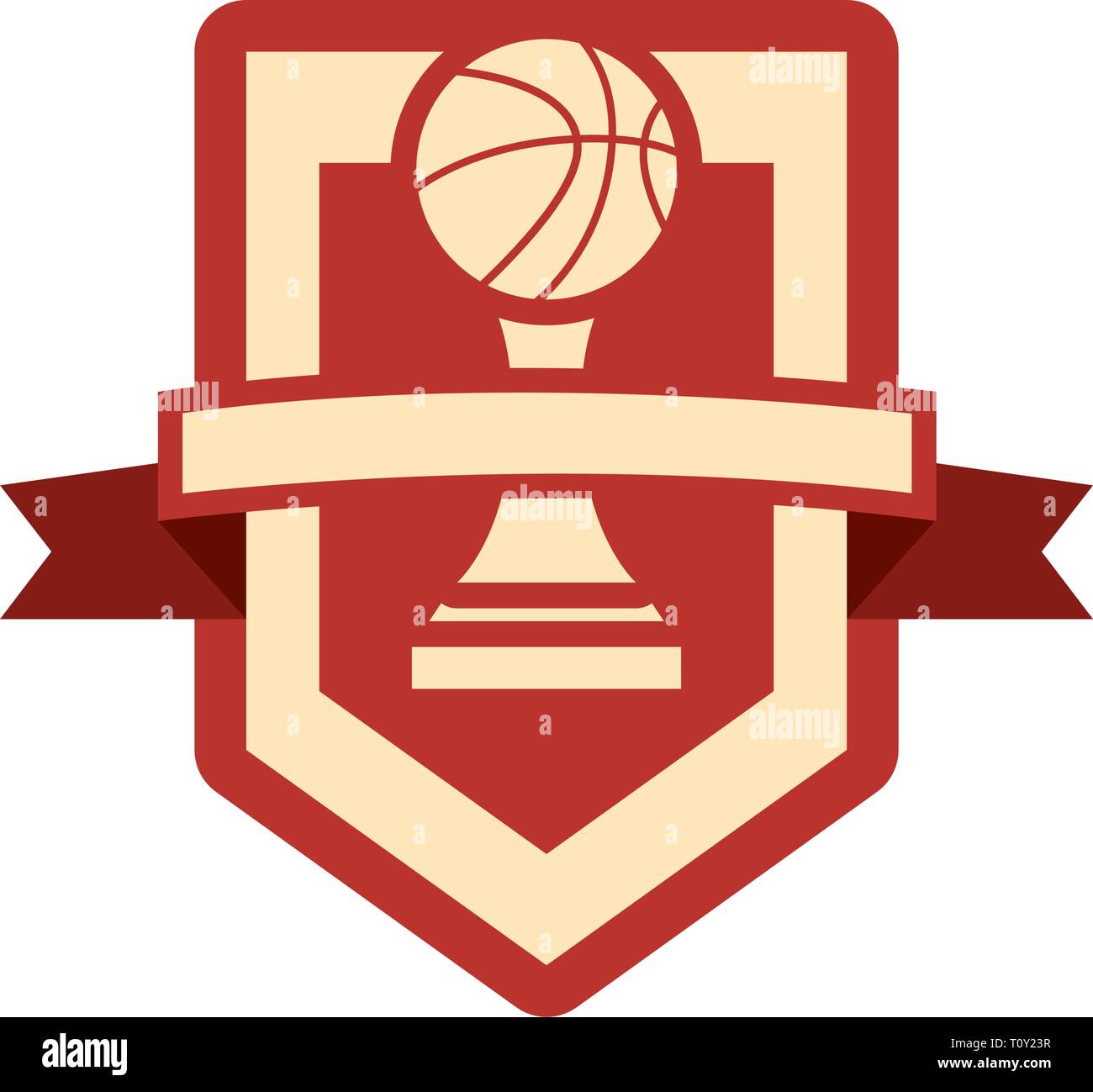 trophy ball basketball sport award vector illustration Stock Vector ...