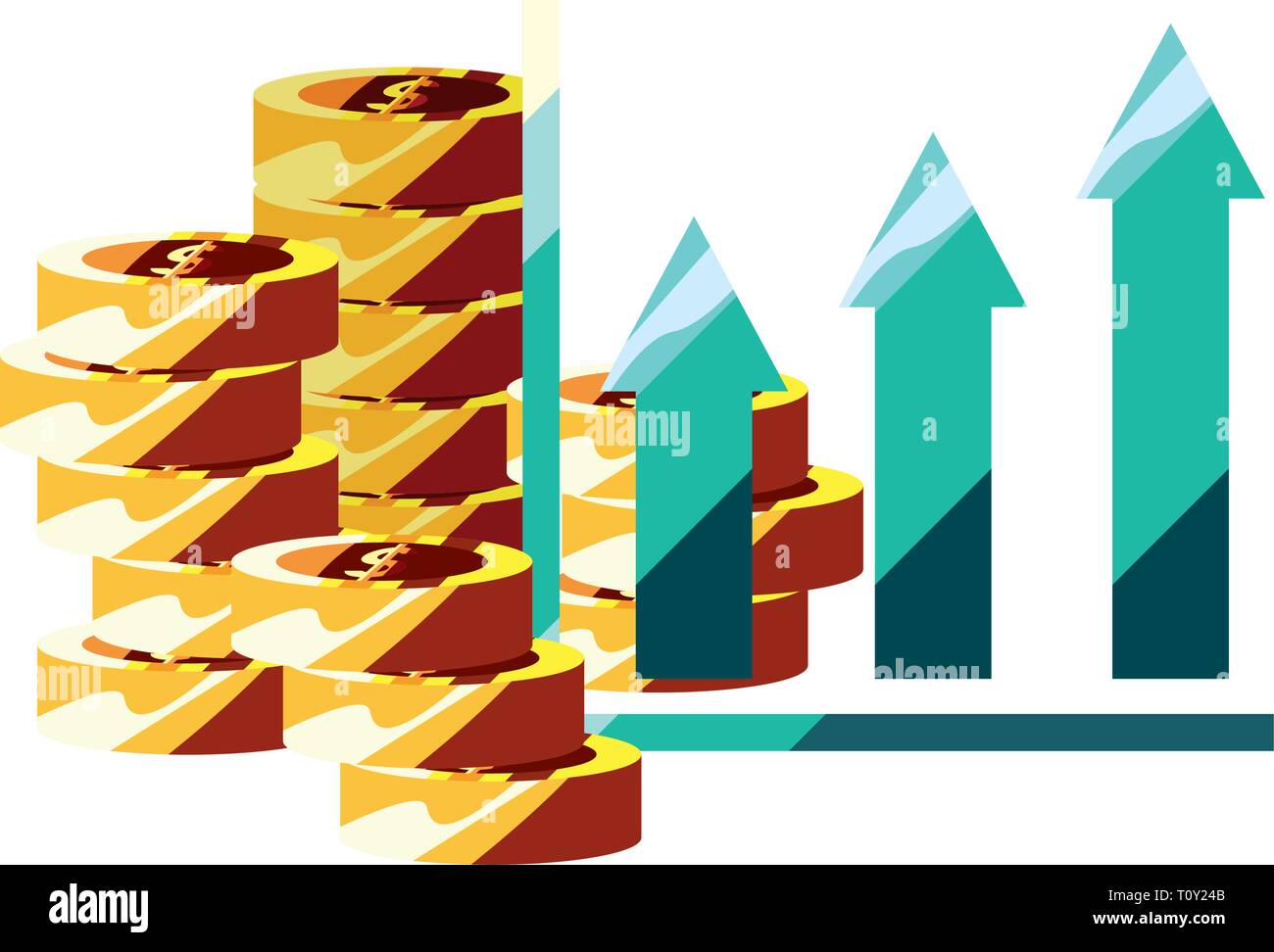 business diagram coins stacked stock vector illustration Stock Vector ...