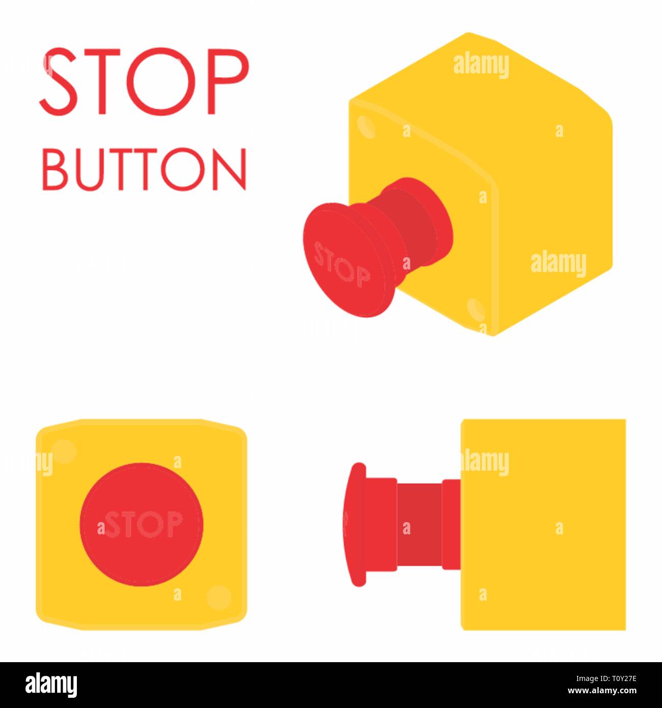 Emergency stop button Stock Vector Images - Alamy