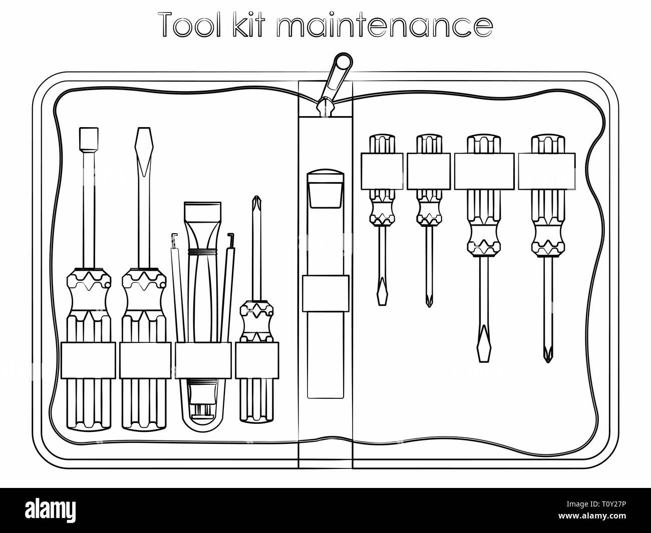 Tool kit maintenance. Outline like a brushstrokes Stock Vector Image ...