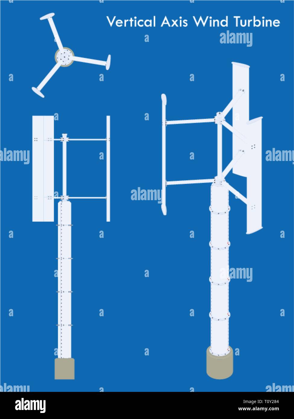 Vertical Axis Wind Turbine colored Stock Vector Image & Art - Alamy