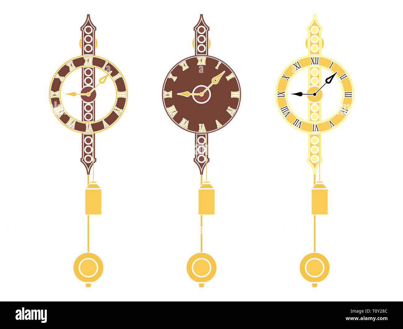 Wall Classic clock without outline and colored Stock Vector Image & Art ...