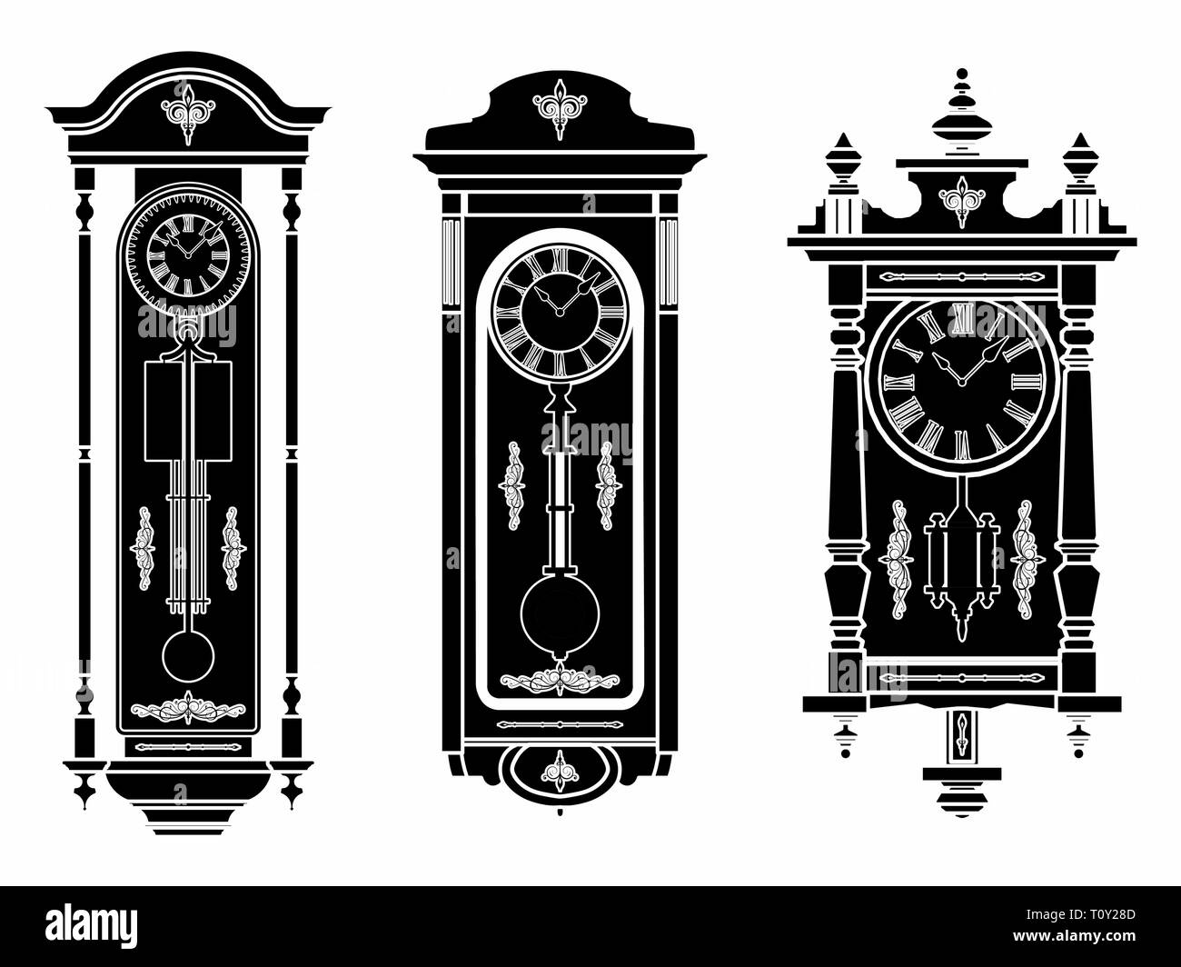 Wall clock black fill Stock Vector Image & Art - Alamy