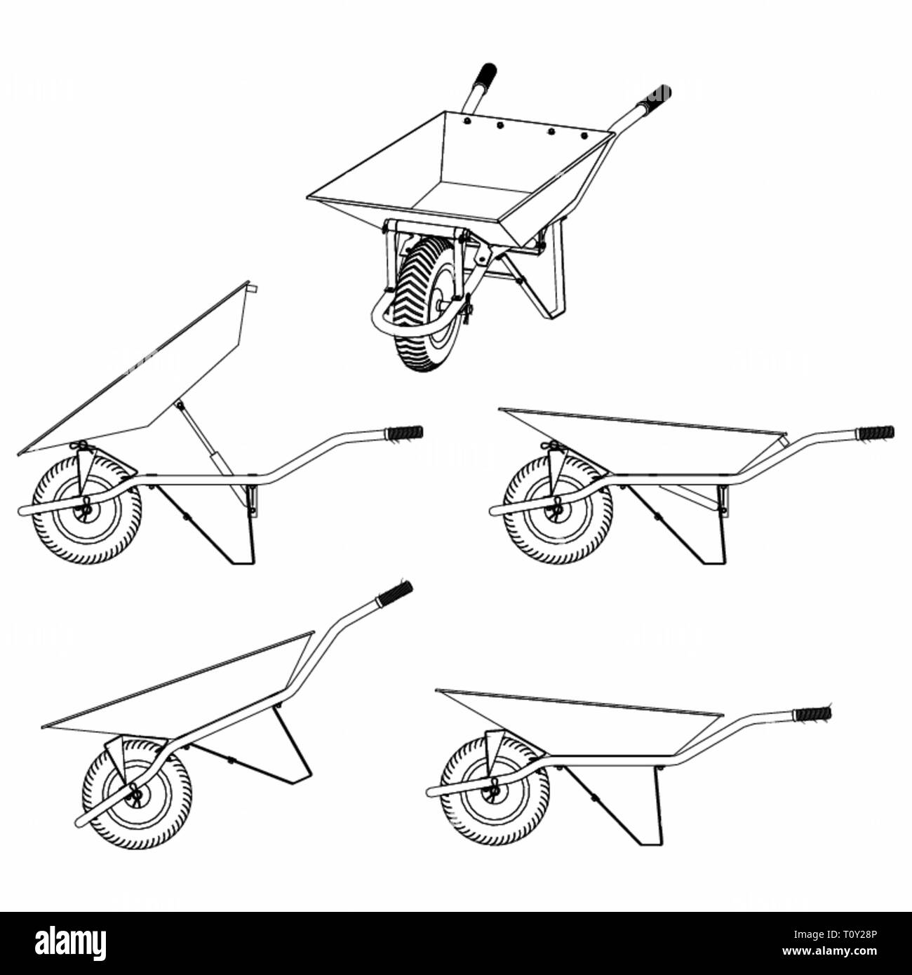 Wheelbarrow drawing hi-res stock photography and images - Alamy