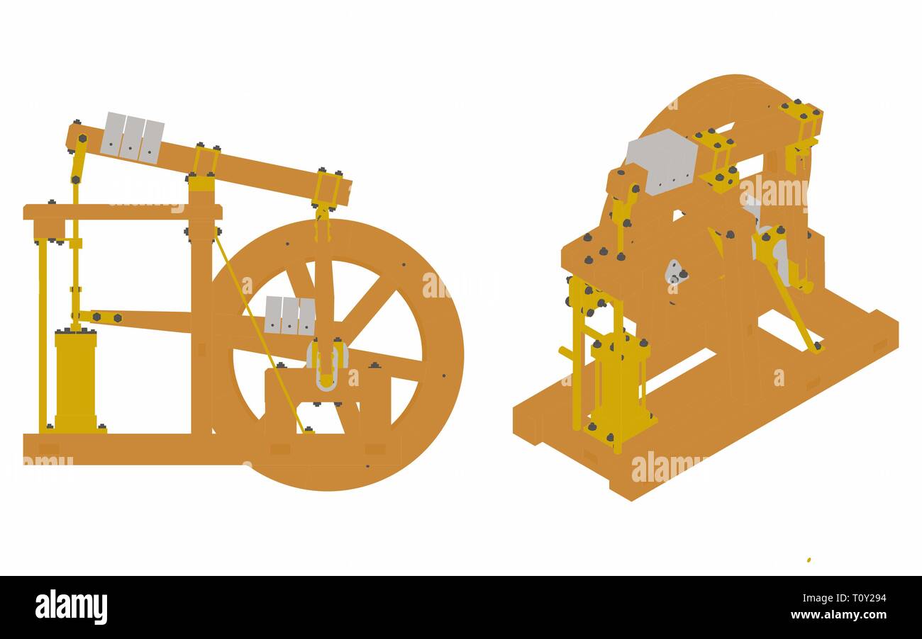 Beam steam engine Stock Vector Images - Alamy