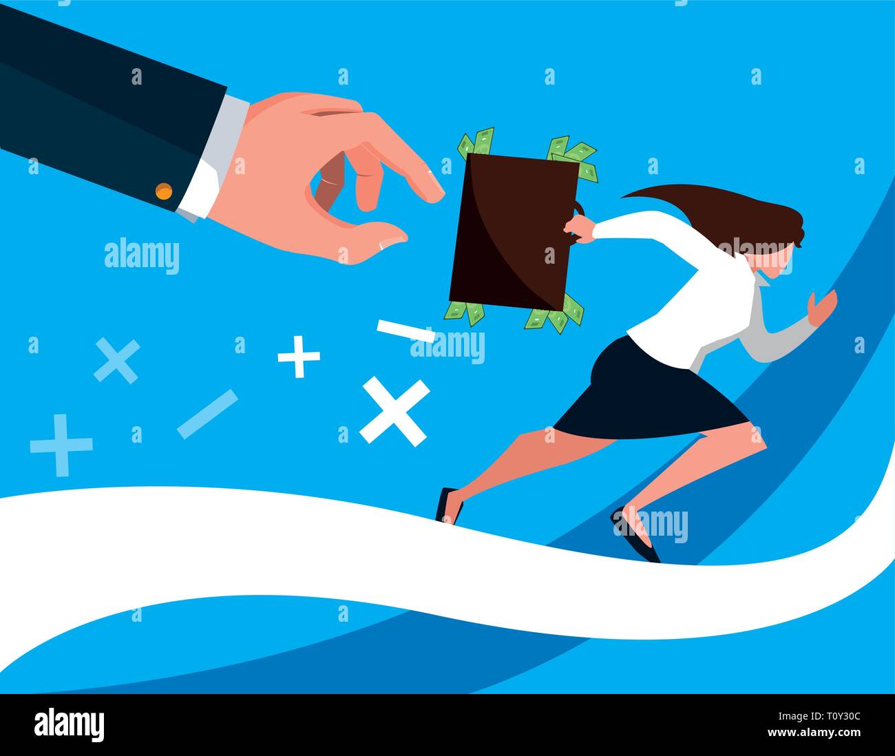 Female running with suitcase Stock Vector Images - Alamy