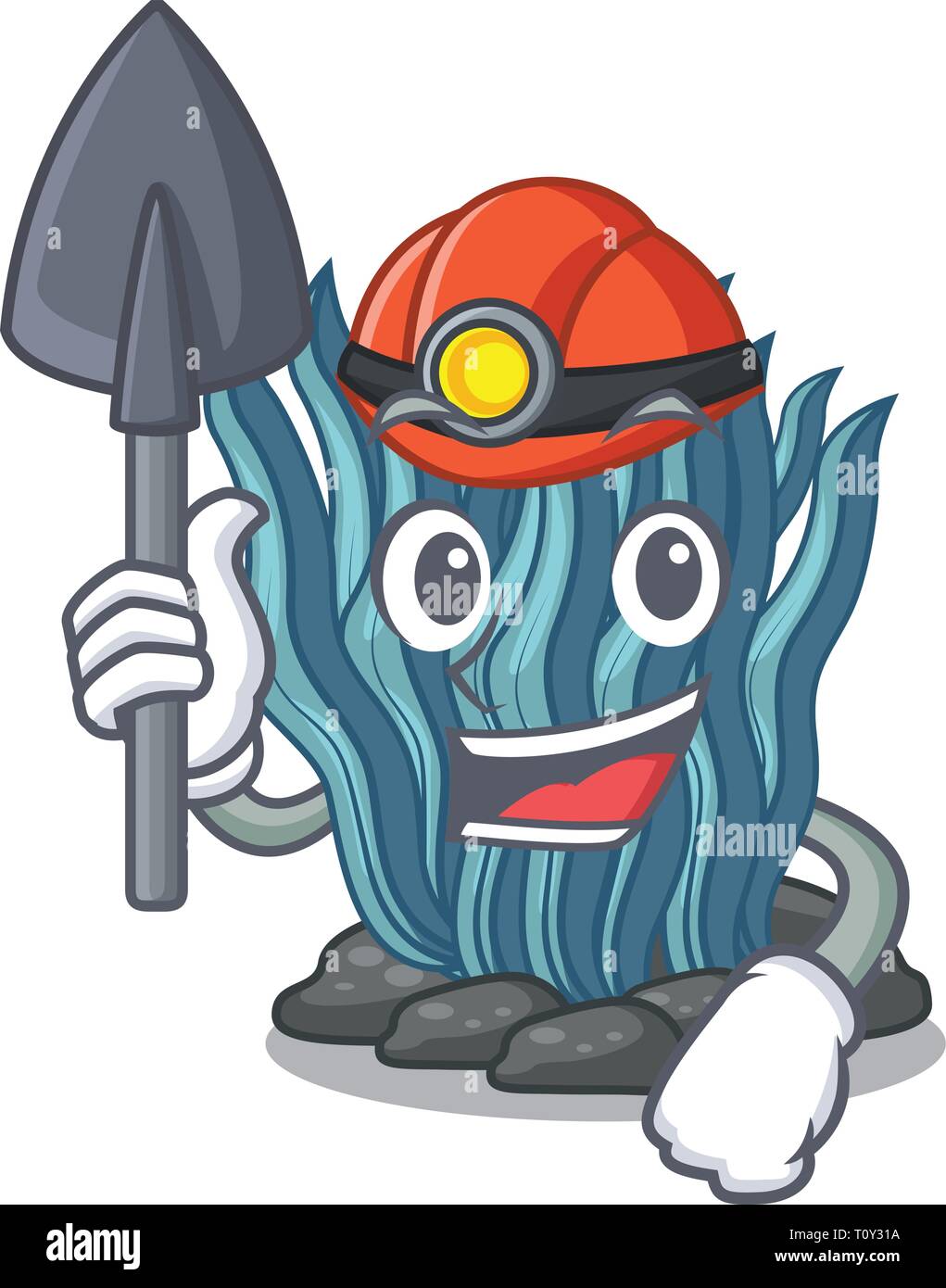 Miner blue seaweed cartoon under sea water Stock Vector Image & Art - Alamy