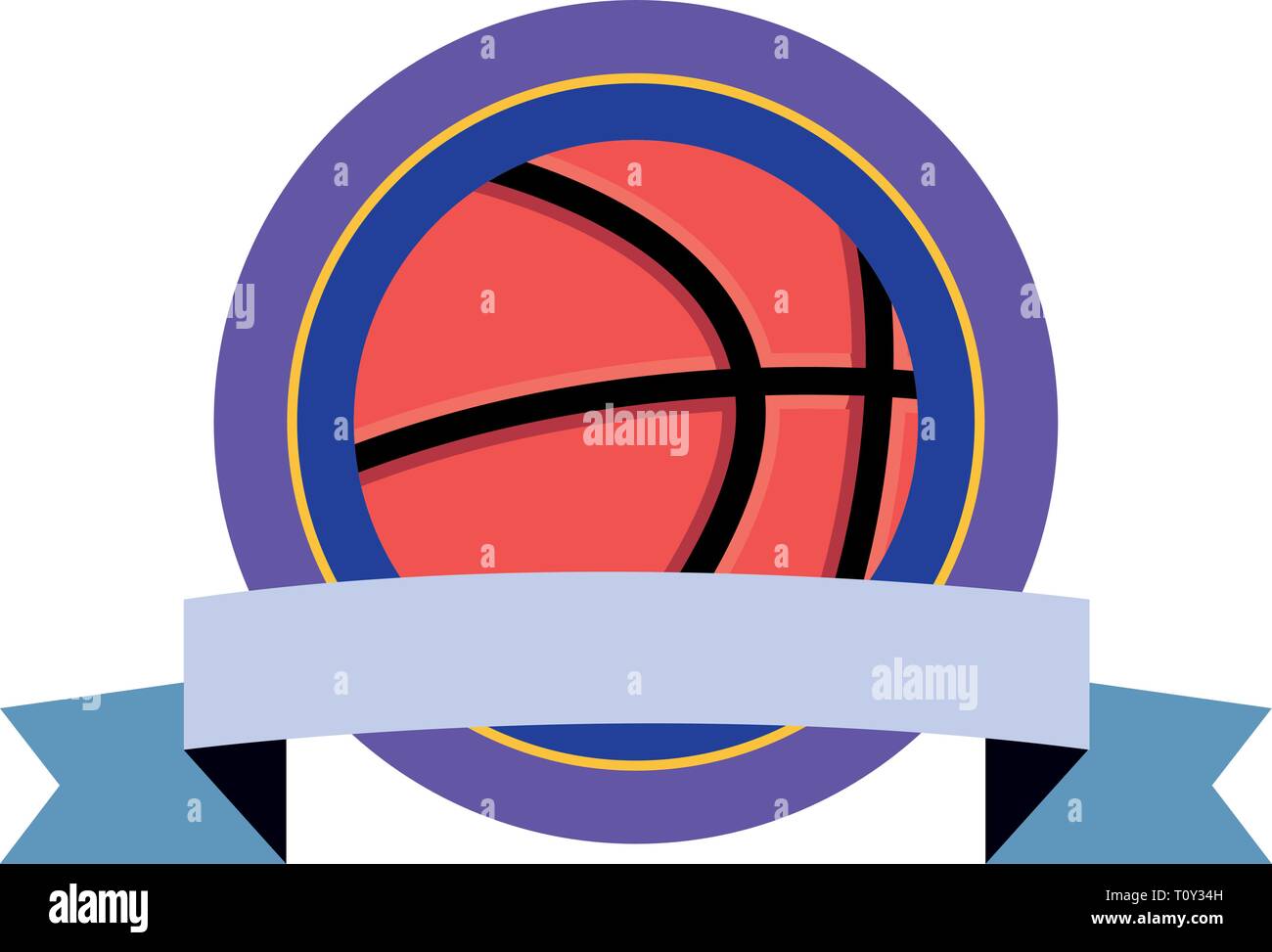 basketball sport ball ribbon badge background vector illustration Stock ...