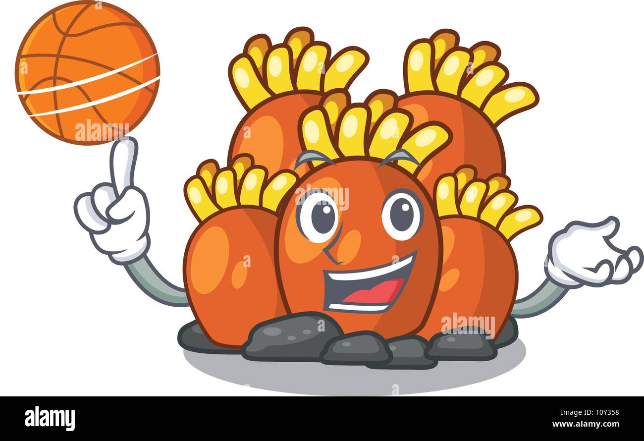 With basketball orange coral reef toys shape cartoon Stock Vector Image ...