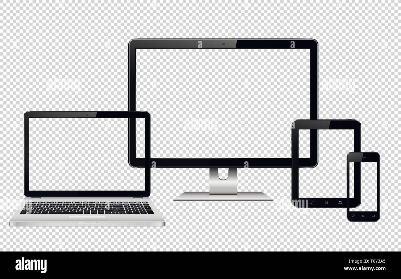 Isolated digital devices with transparent empty screen Stock Vector ...