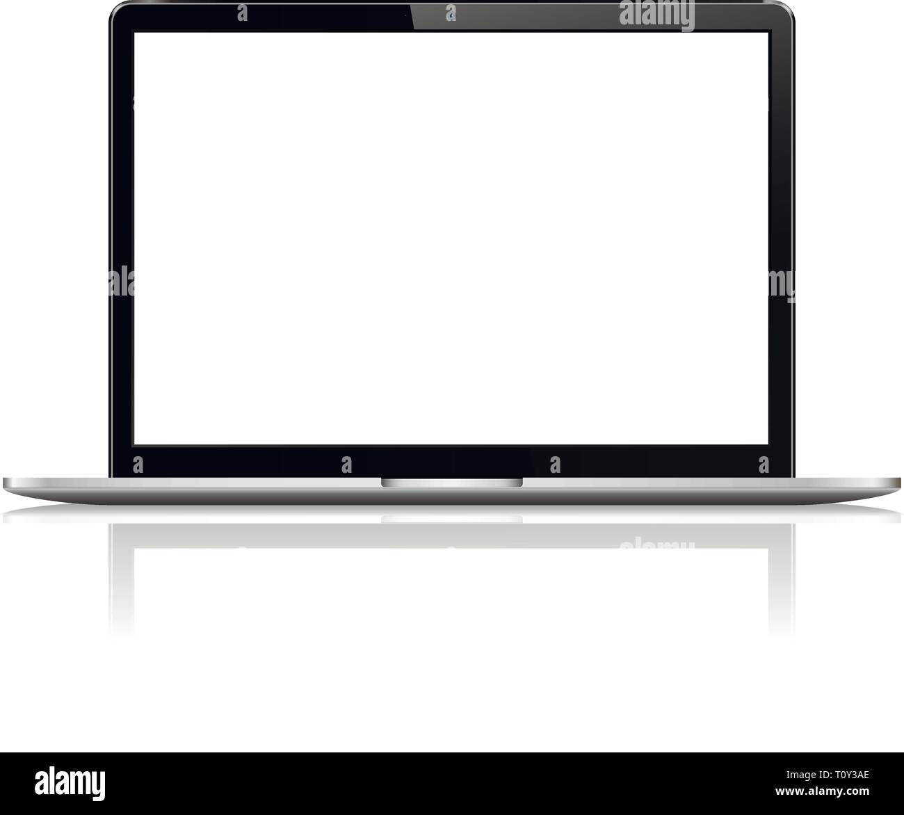 Isolated laptop with empty space on white background Stock Vector Image ...