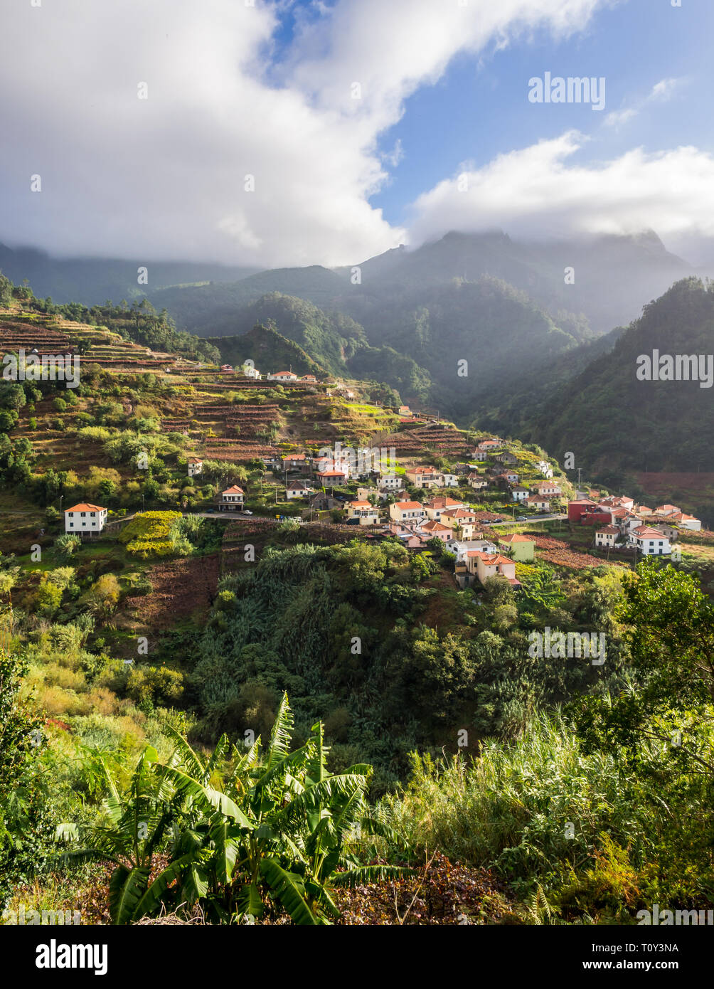 Houses and landscape on the Madeira island, Portugal Stock Photo - Alamy