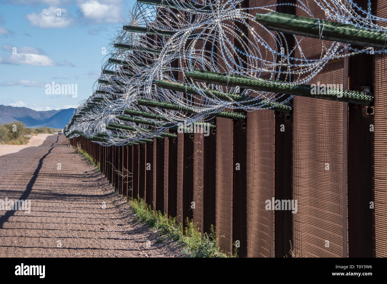 Border Fence with Razor Wire along the International Border between ...