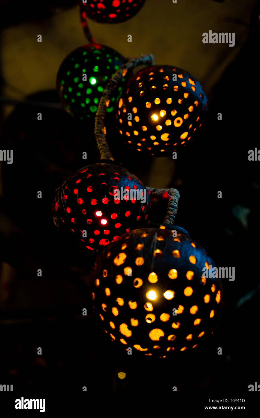 background image with round lamps as a circle Stock Photo - Alamy