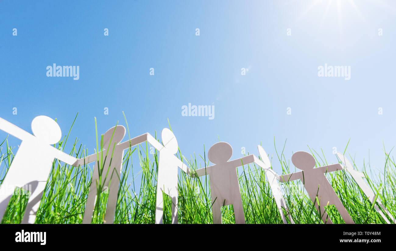 paper people chain, ecology concept Stock Photo - Alamy