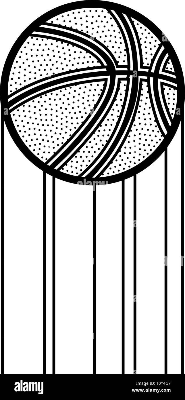 flying basketball ball sport white background vector illustration Stock ...