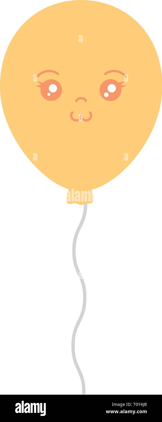 balloon helium floating kawaii character vector illustration design ...