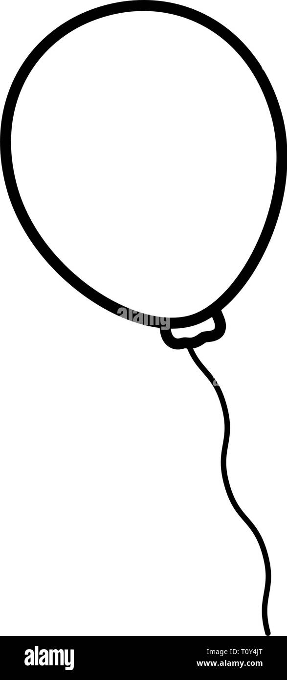 Single Balloon Clipart Black And White