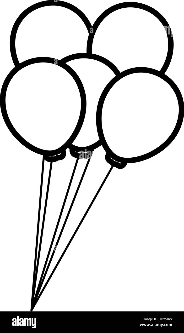 Balloons Helium Floating Icon Vector Illustration Design Stock Vector
