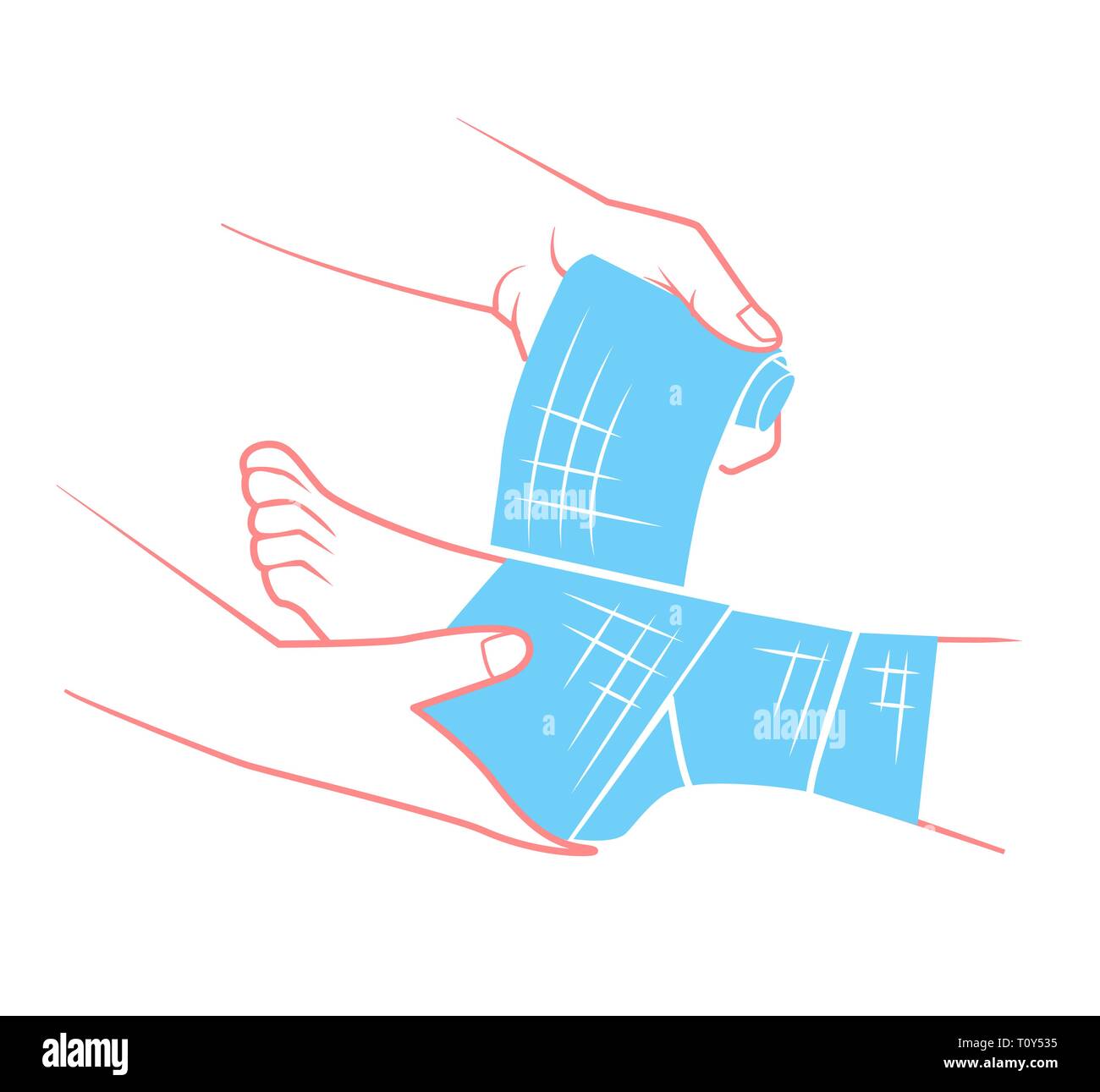 Bandaging leg wound Stock Vector Images - Alamy