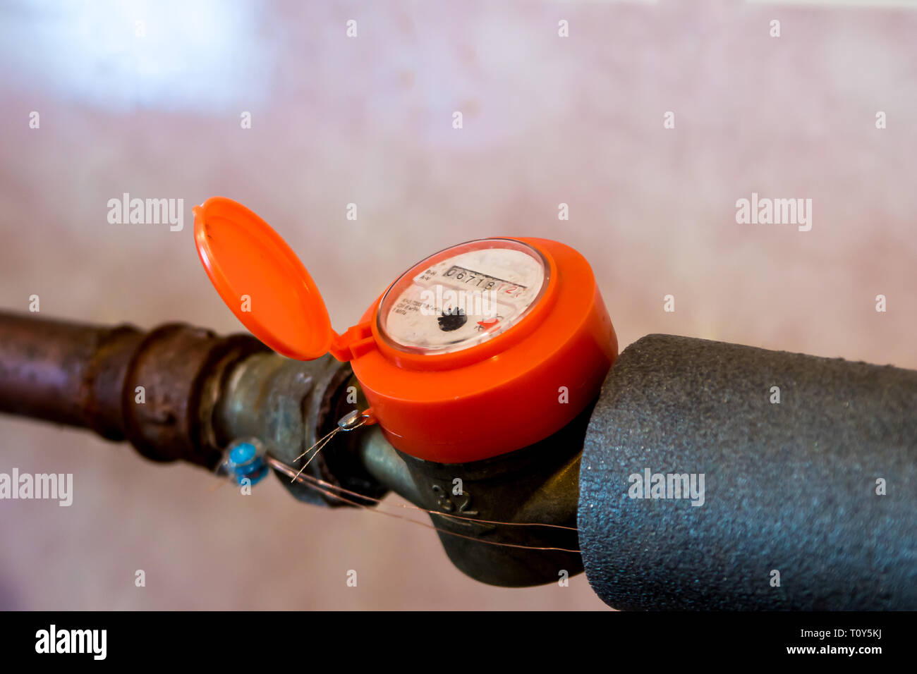 water meter installed and sealed Stock Photo - Alamy