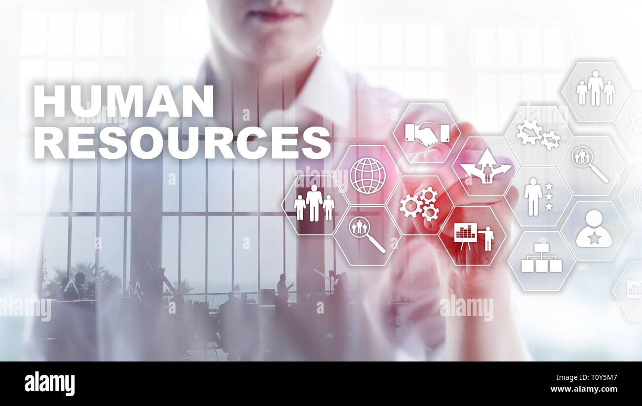 Human Resources HR management concept. Human resources pool, customer ...