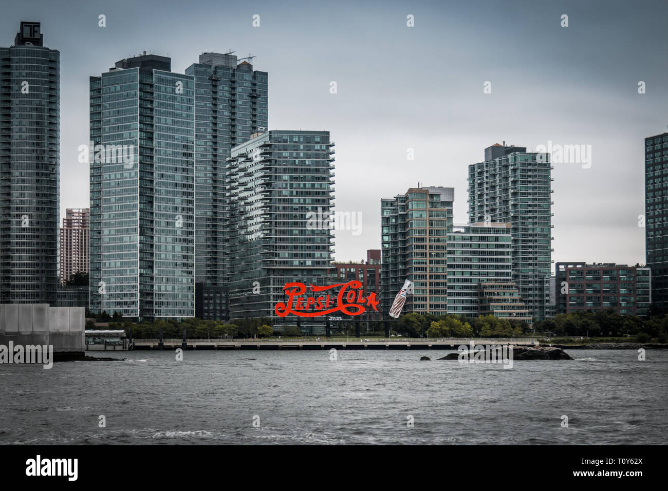 The Pepsi Cola sign is a historical landmark in Long Island City Stock ...