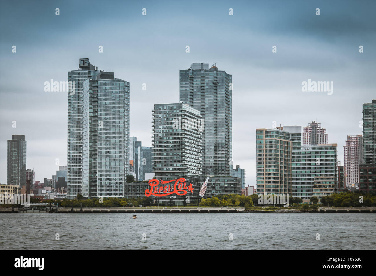 The Pepsi Cola sign is a historical landmark in Long Island City Stock ...
