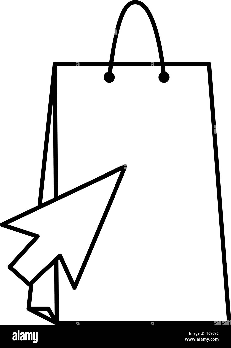 shopping bag with mouse arrow vector illustration design Stock Vector ...