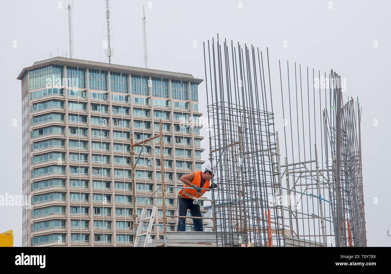 Milan Italy September2014:worker prepares for reinforced concrete Stock ...