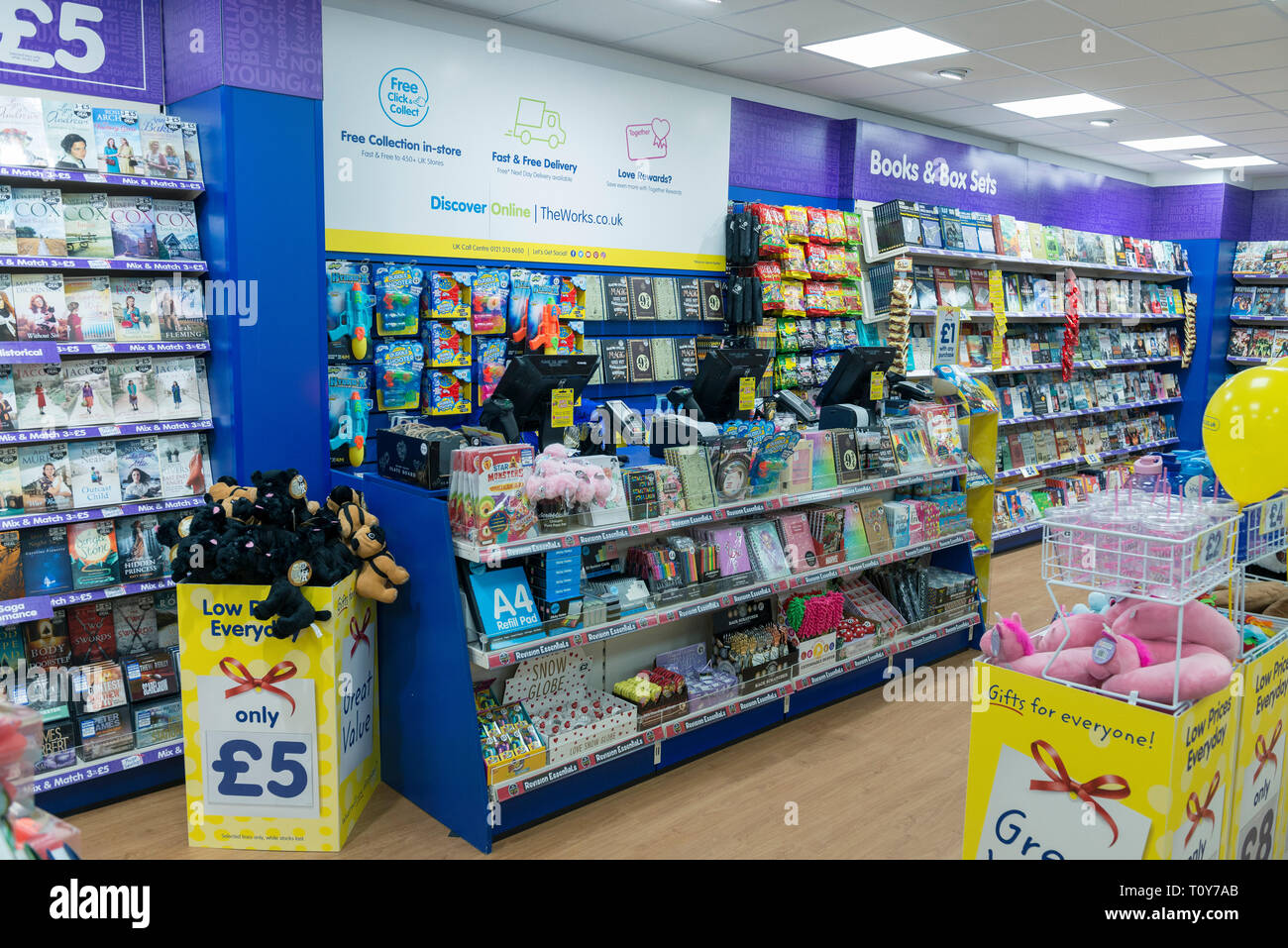 photos inside and outside of The Works store in Brighton showing the ...