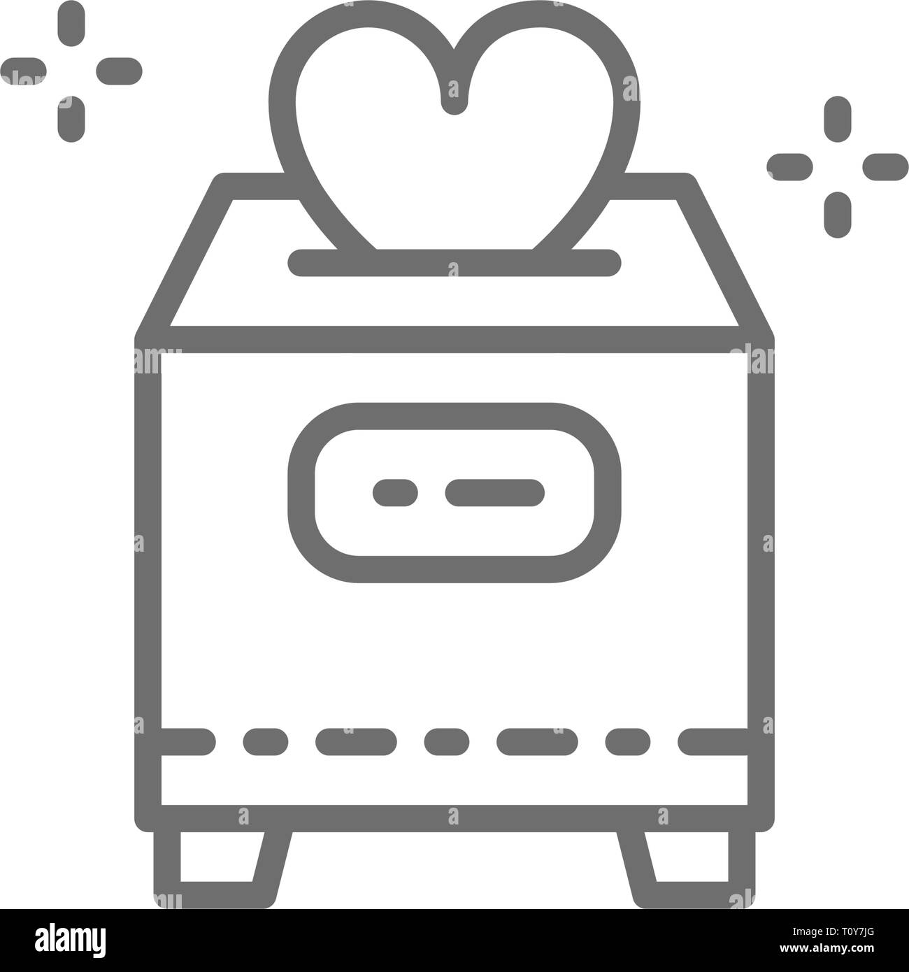 Box with donations, Valentine day, charity, volunteering, love line ...