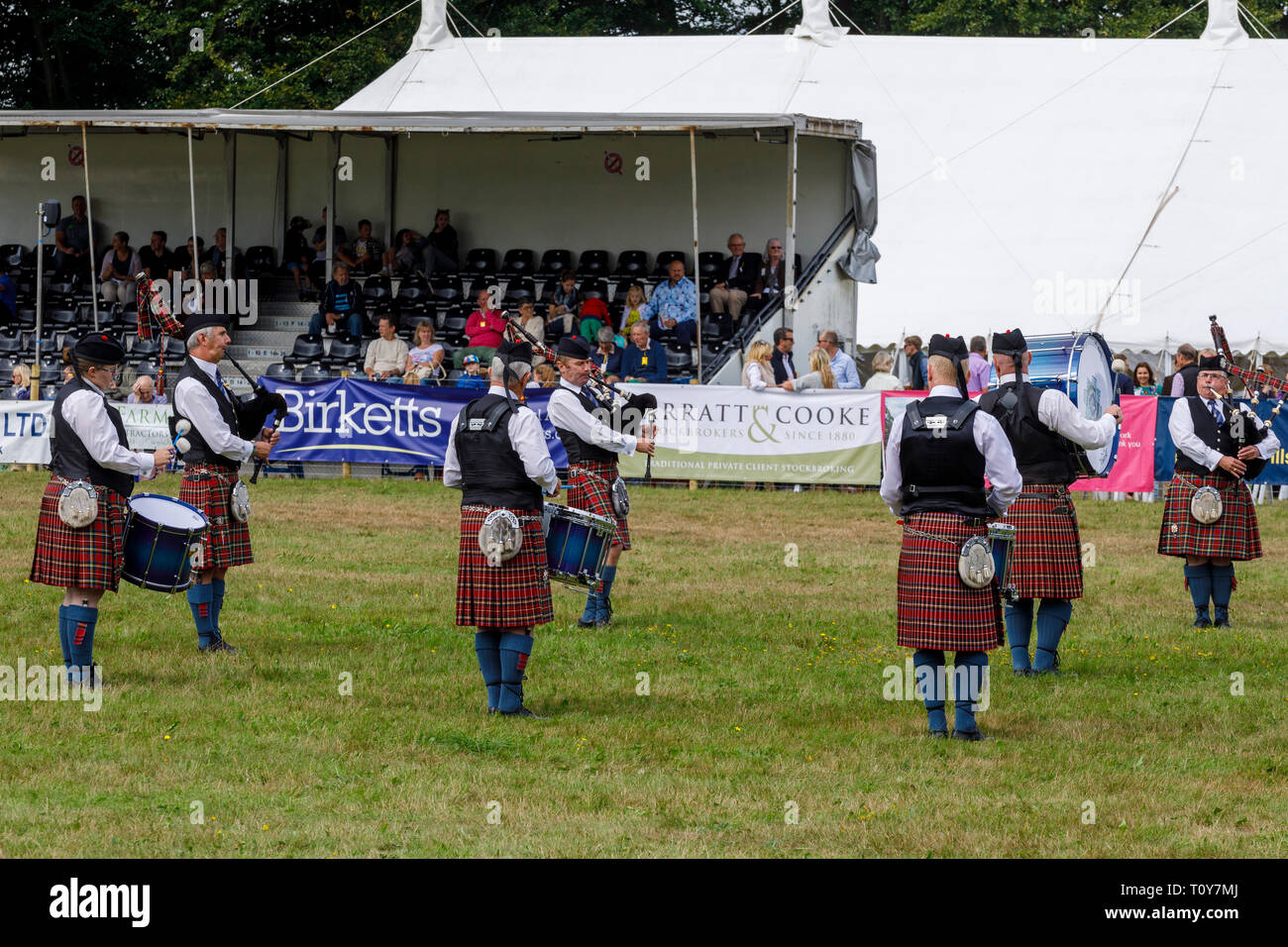 The Norwich Pipe Band giving a musical demonstration at the 2018 ...