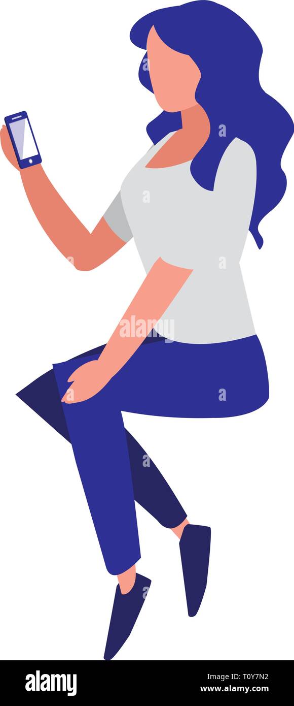 woman using smartphone character vector illustration design Stock ...