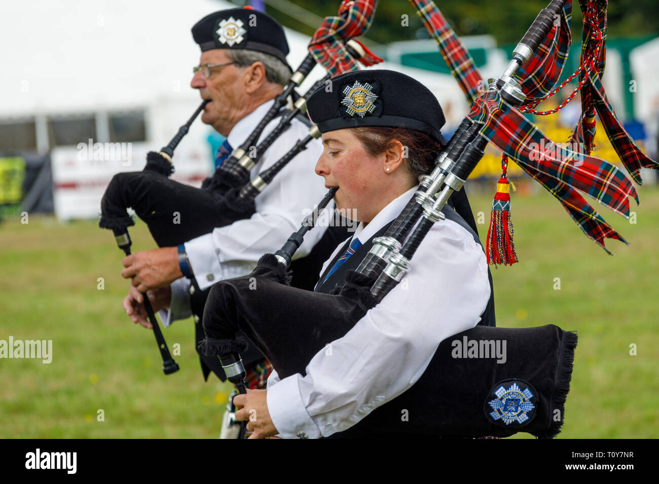 The Norwich Pipe Band giving a musical demonstration at the 2018 ...