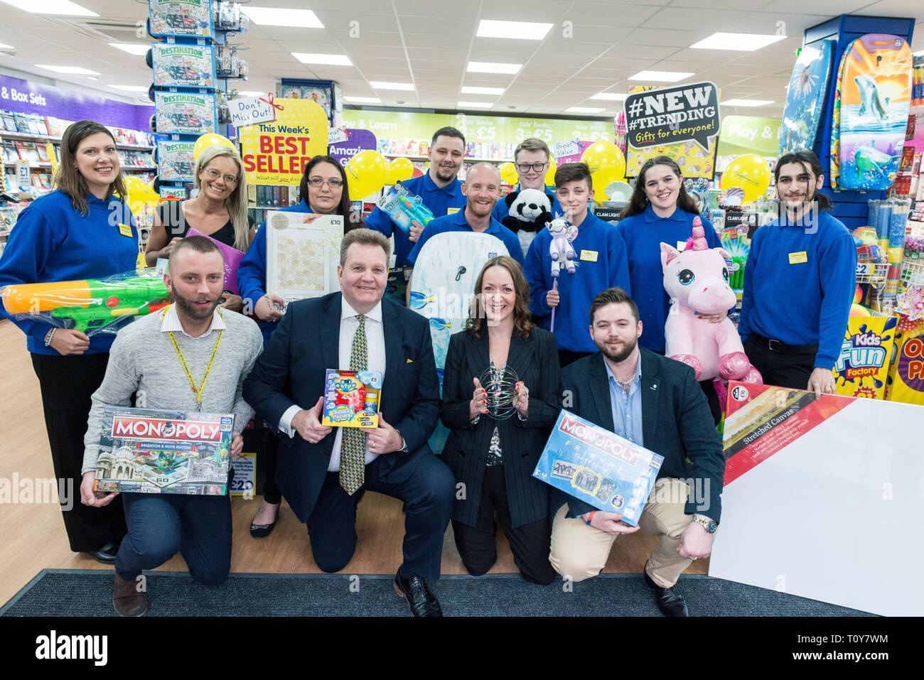 a group staff photo of the team from the works shop in brighton Stock ...