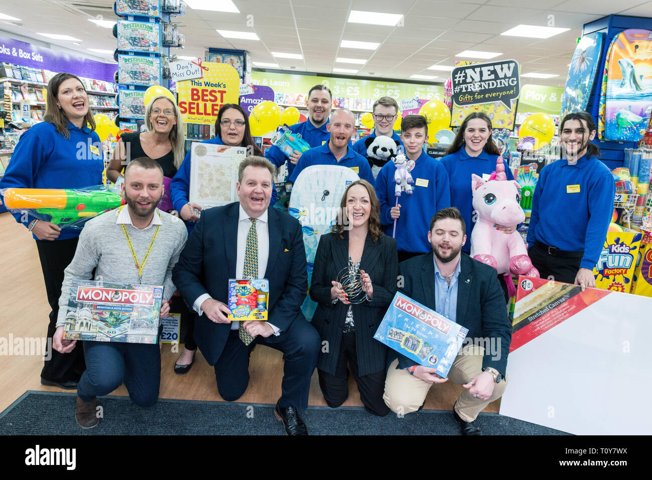 a group staff photo of the team from the works shop in brighton Stock ...