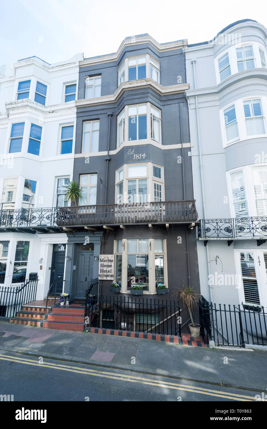 street views from a typical Georgian road in Brighton's Kemp Town with ...