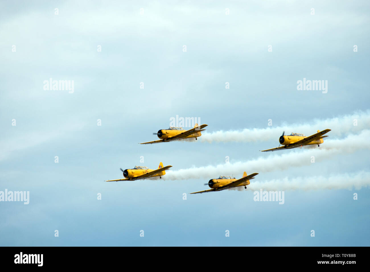 The Canadian Harvard Aerobatic Team, which flies the North American ...