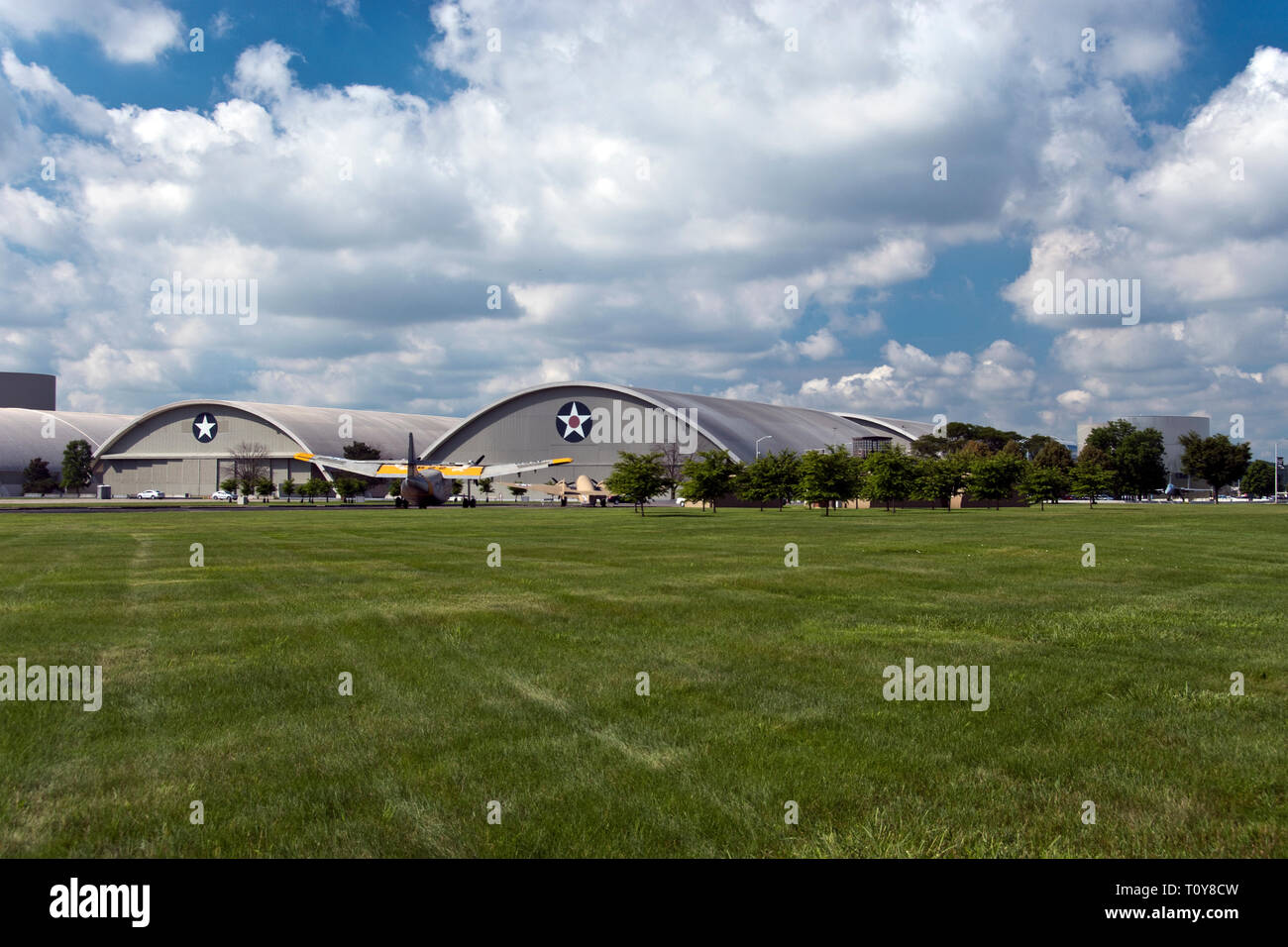 Large aircraft stand outside the National Museum of the United States ...