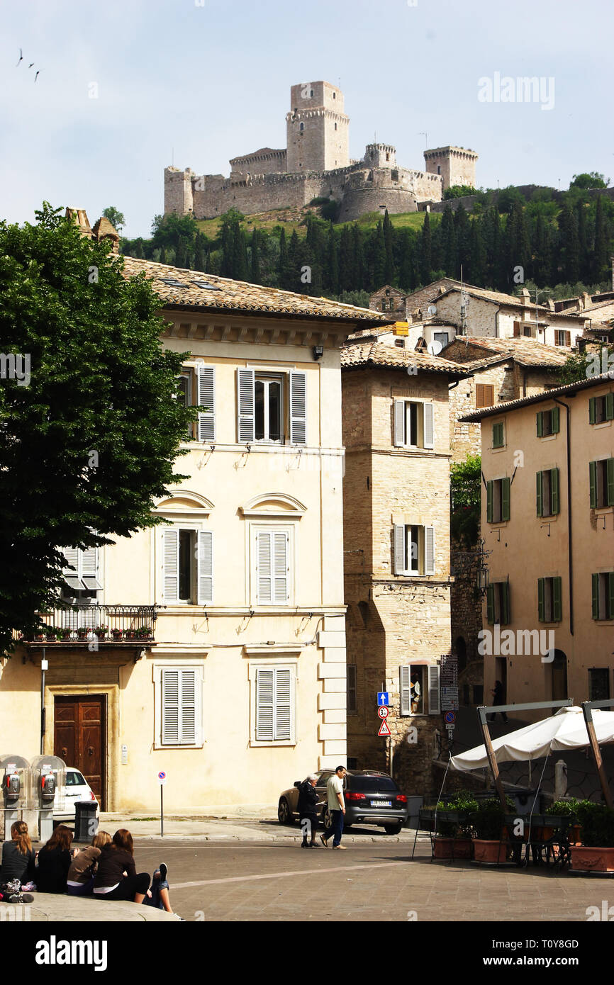 Assisi old town vistas and details, exploring the historic town Stock ...