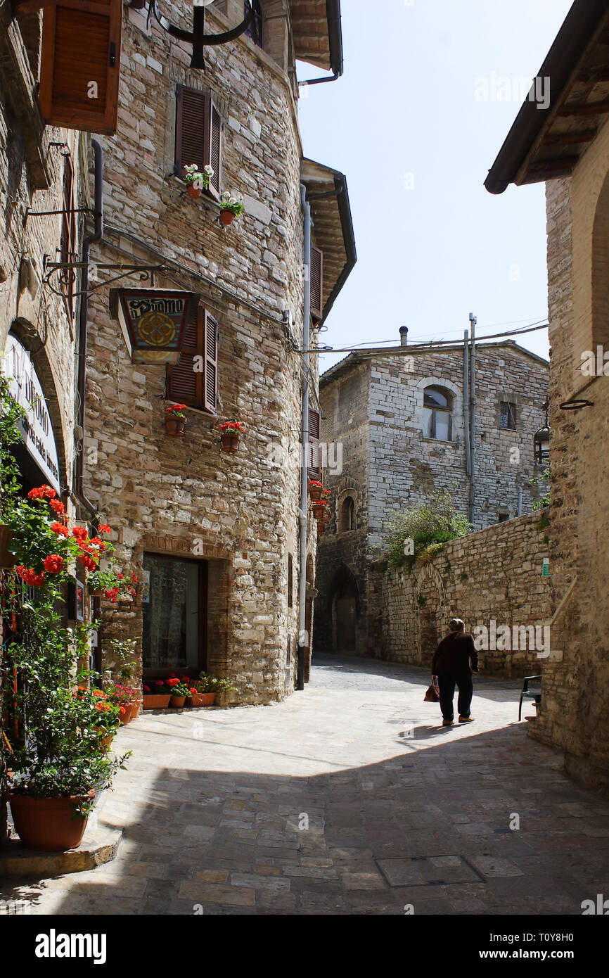 Assisi old town vistas and details, exploring the historic town Stock ...