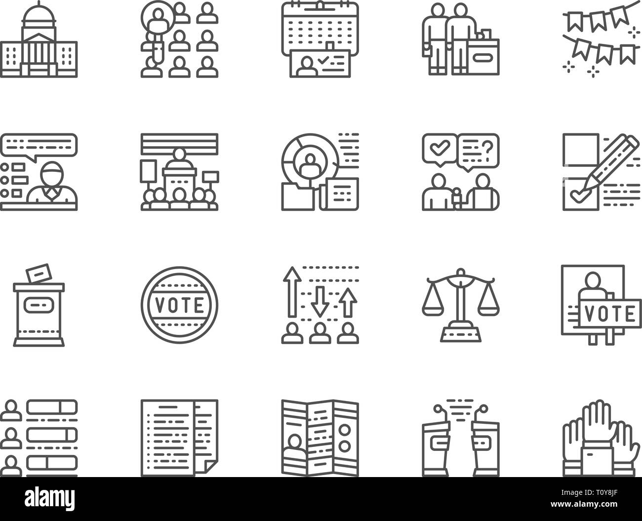 Political debates illustration Black and White Stock Photos & Images ...