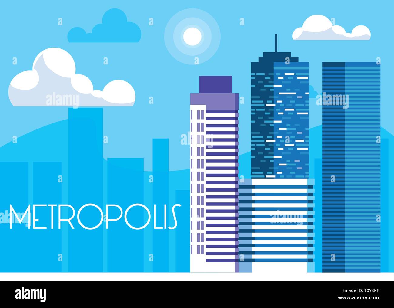 metropolis cityscape buildings scene vector illustration design Stock ...