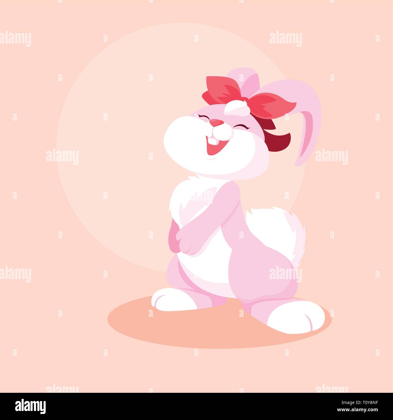 cute female rabbit animal character vector illustration design Stock ...