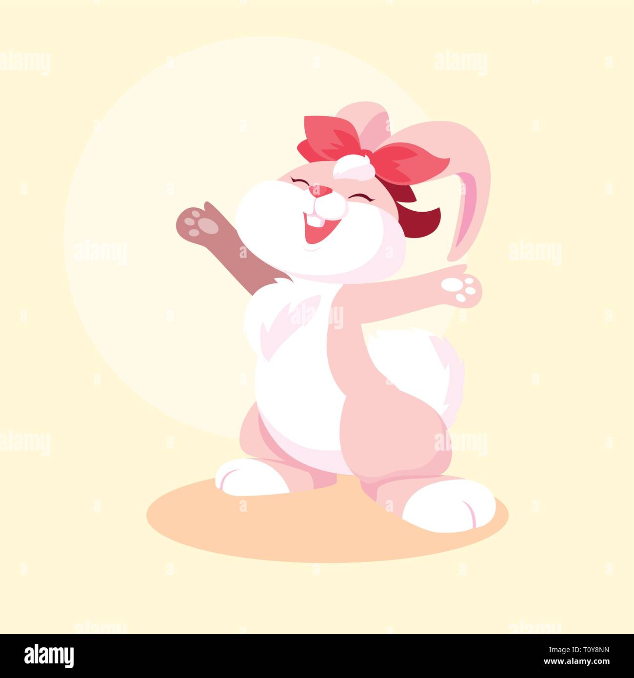 cute female rabbit animal character vector illustration design Stock ...