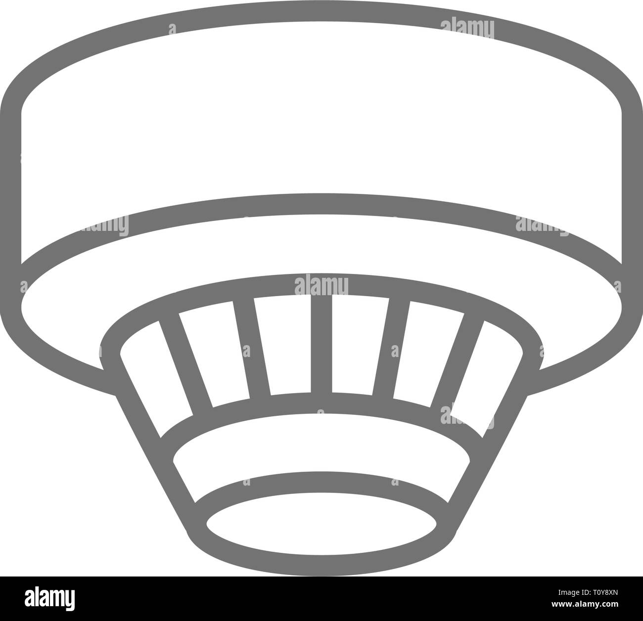Smoke detector, alarm system line icon. Isolated on white background Stock Vector Image & Art ...