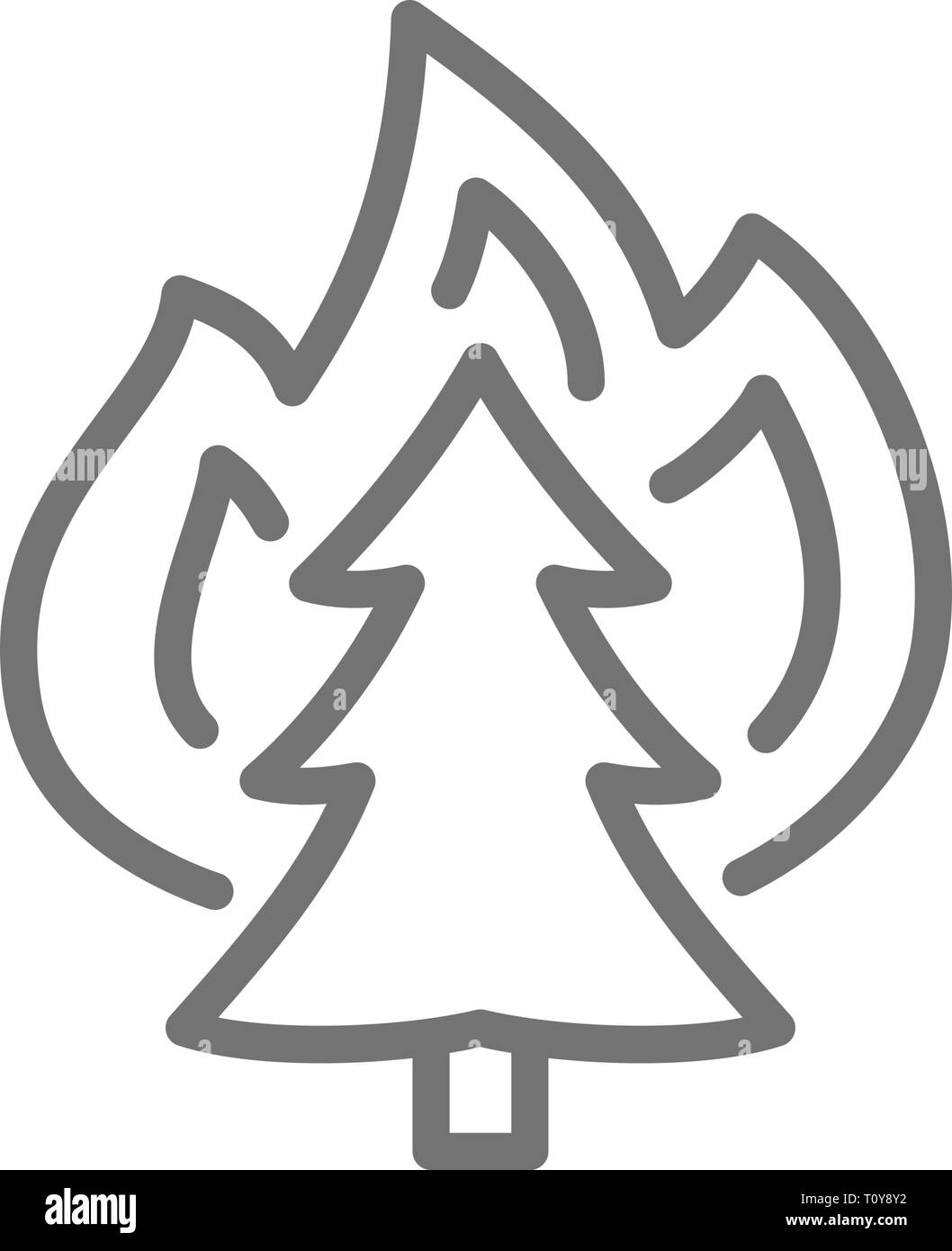 Fire on tree, wildfire line icon Stock Vector Image & Art - Alamy